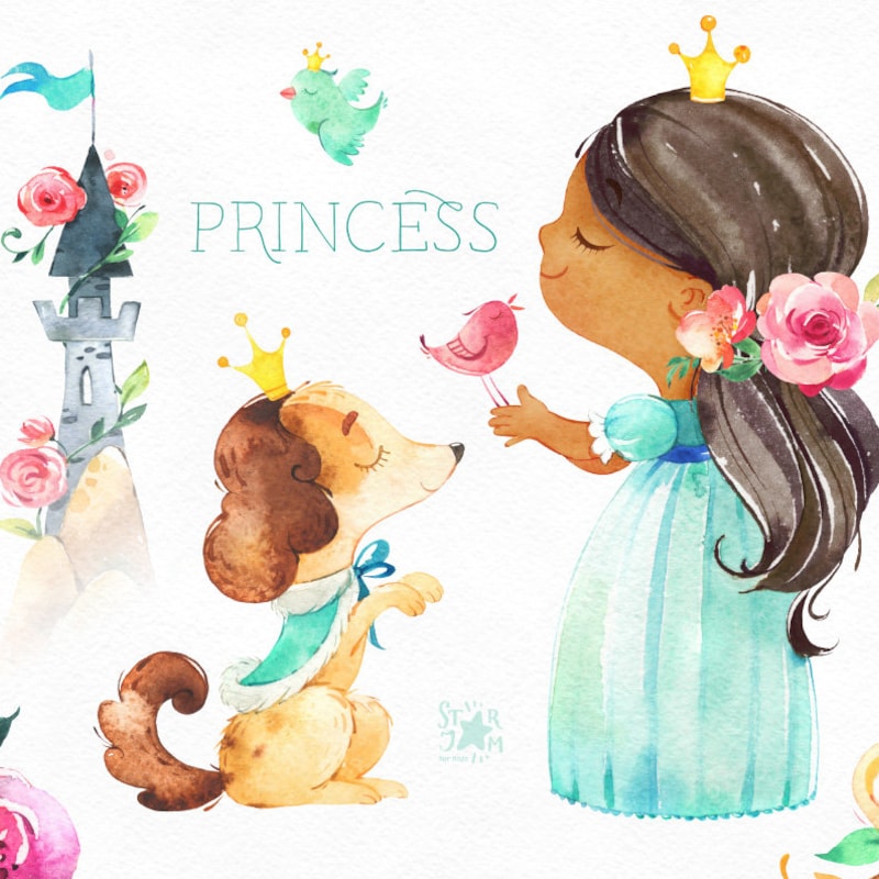 Princess Watercolor - Etsy
