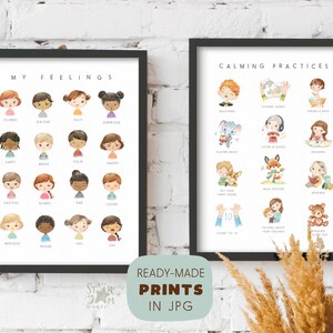 My Feelings & Calming Practices. Digital Prints, Emotions Chart ...