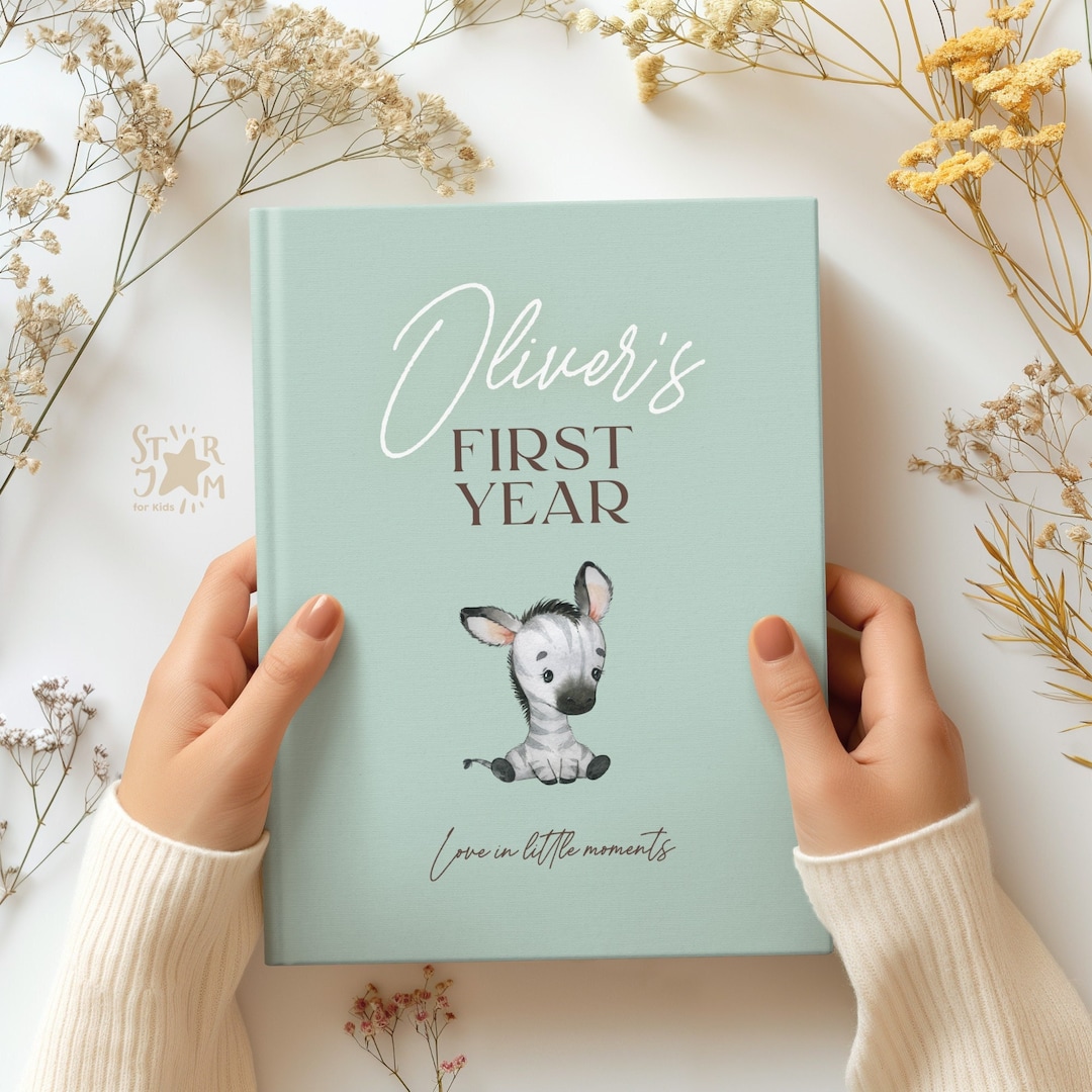 Baby's First Year - Mint. Personalized Baby Memory Book. Gift for ...