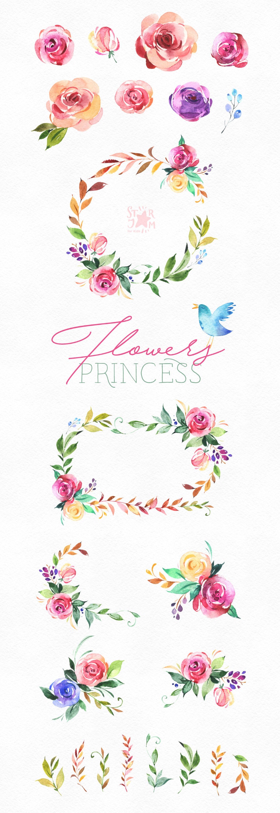Princess Flowers. Wreaths, Bouquets, Arrangements, Separate Elements ...