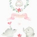 Cute Elephant Girl. Watercolor Little Animal Clipart, Baby, Gentle ...