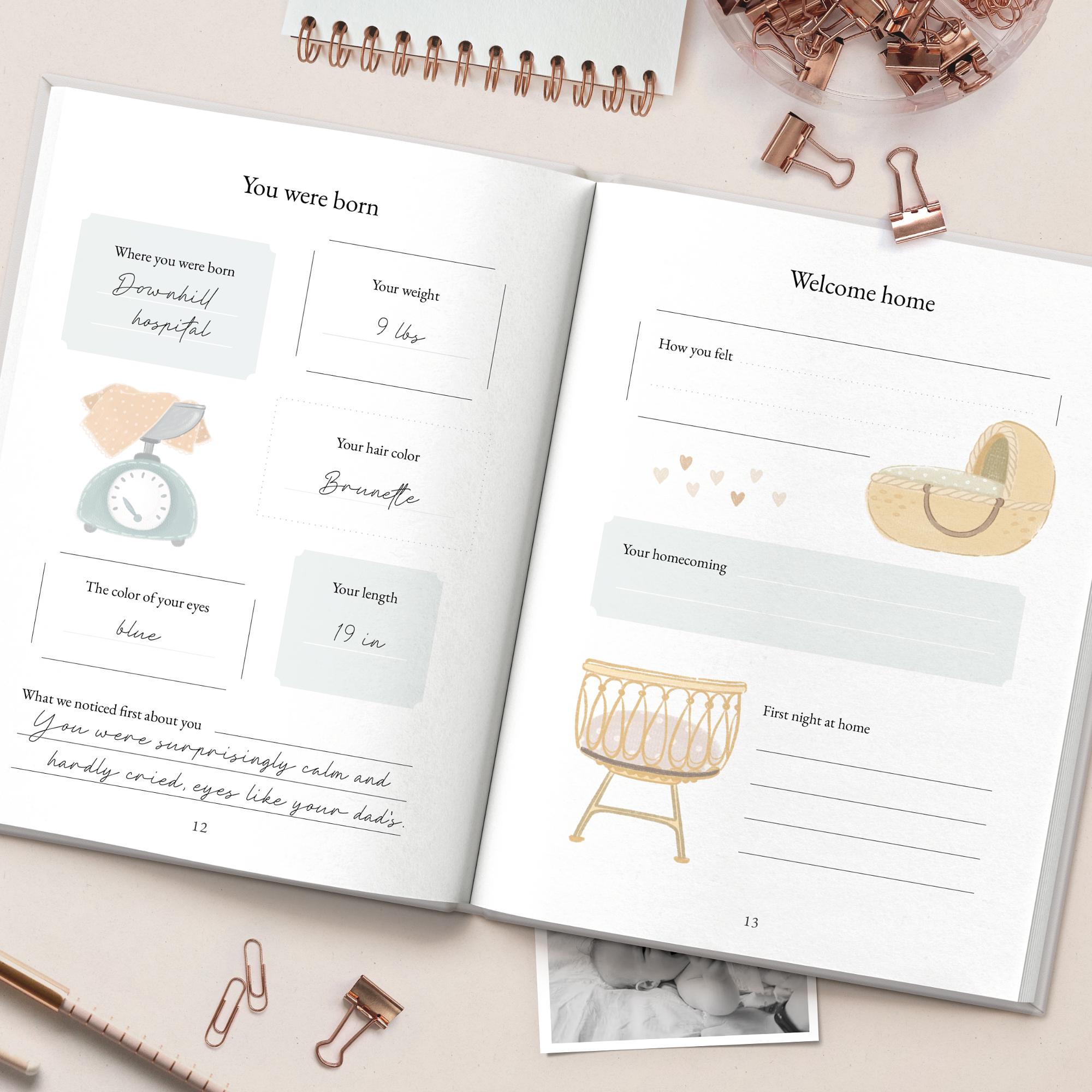 The Story of You - Baby's First Year Book. Personalized Memory Journal ...