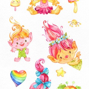 Trolls 2. Watercolor Clip Art, Cute Characters, Poppy, Dolls, Happy ...