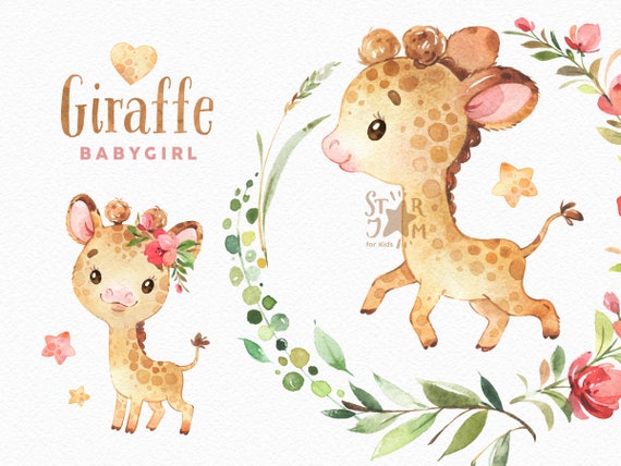 Baby Girl Giraffe Clip Art