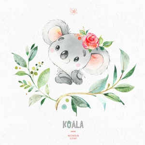 Koala. Little Animals Watercolor Clipart, Australia, Koala Bear ...