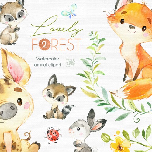 Opossum. Watercolor Animals Clip Art Wild Native Forest - Etsy