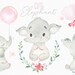 Cute Elephant Girl. Watercolor Little Animal Clipart, Baby, Gentle ...