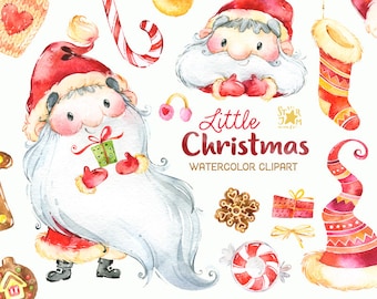 Cute Holidays. Watercolor clipart christmas winter deer