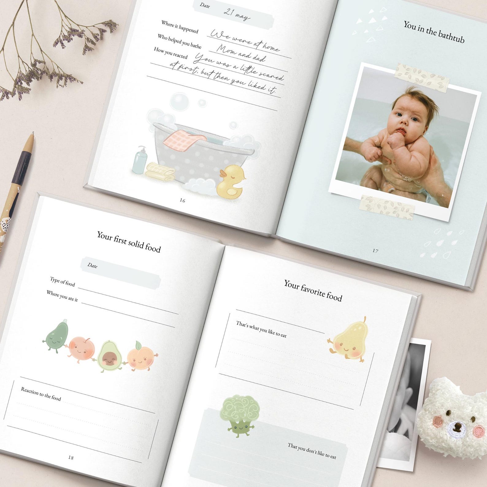 The Story of You - Baby's First Year Book. Personalized Memory Journal ...
