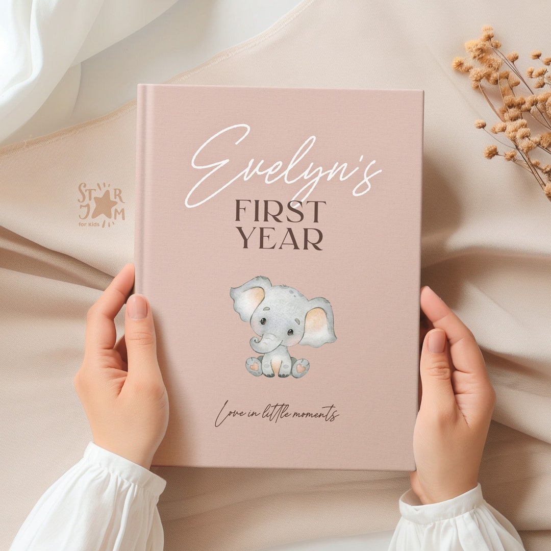 Baby's First Year - Pink. Personalized Baby Memory Book. Gift for ...