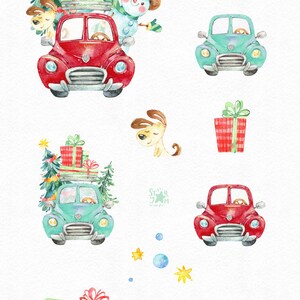 Christmas Truck 2. Watercolor Holiday Clipart, Snowman, Winter, Car ...