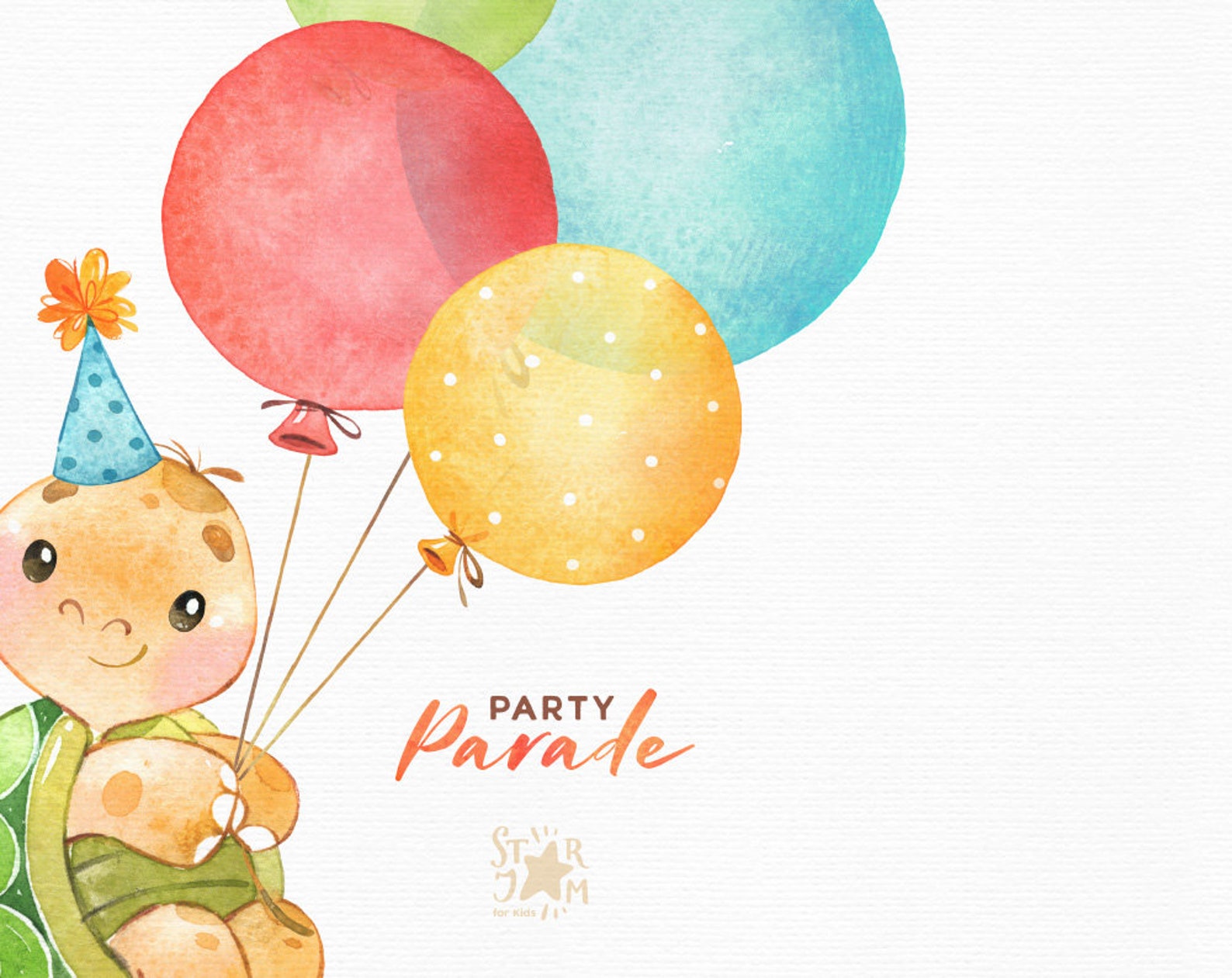 Party Parade. Watercolor Clipart Boy Animals Giraffe | Etsy