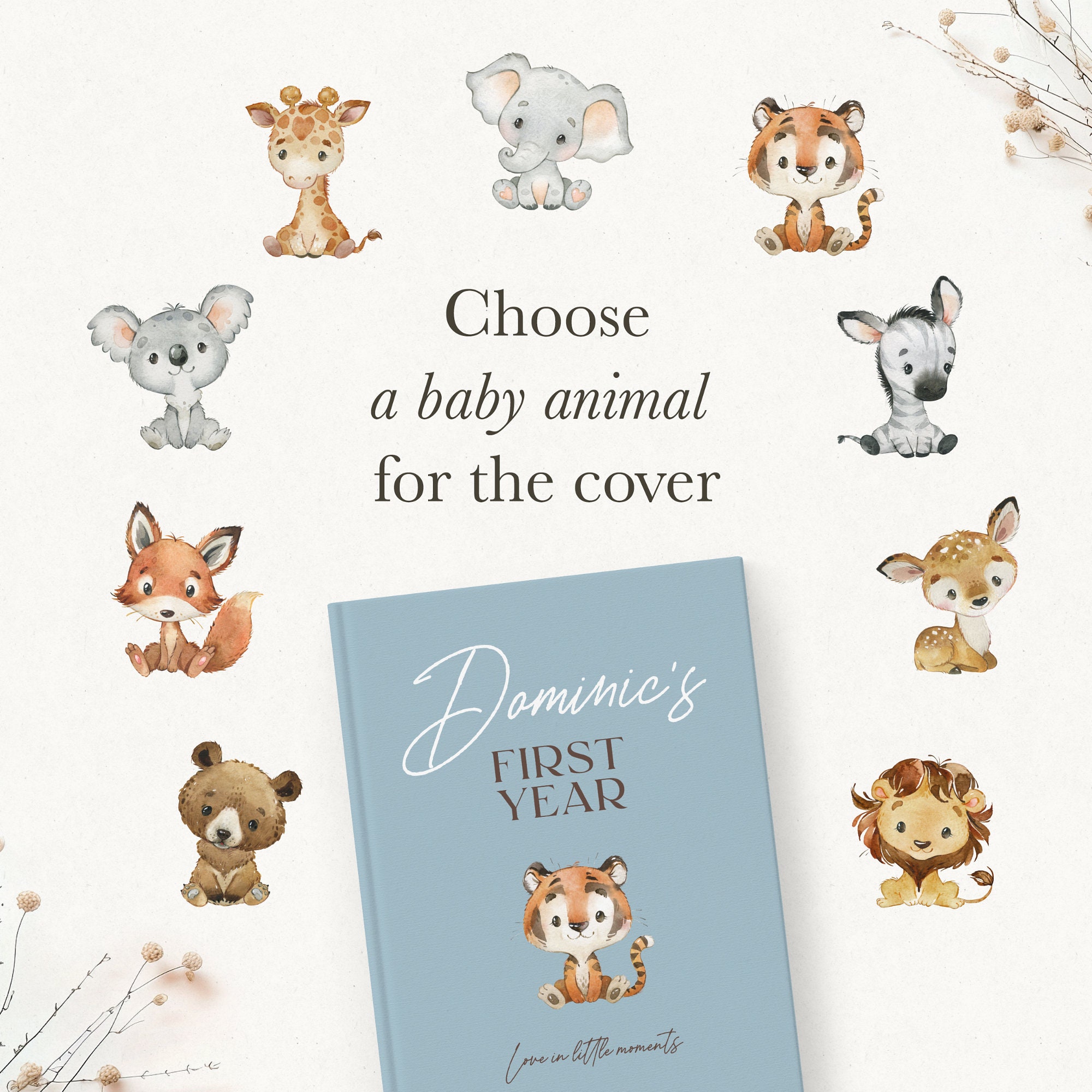 Baby's First Year - Blue. Personalized New Baby Book. Gift for Parents ...
