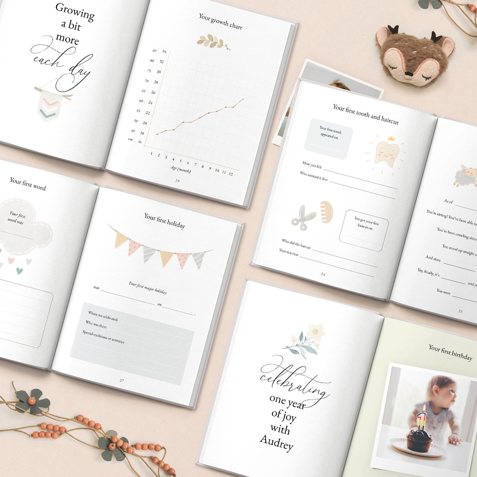 The Story of You - Baby's First Year Book. Personalized Memory Journal ...