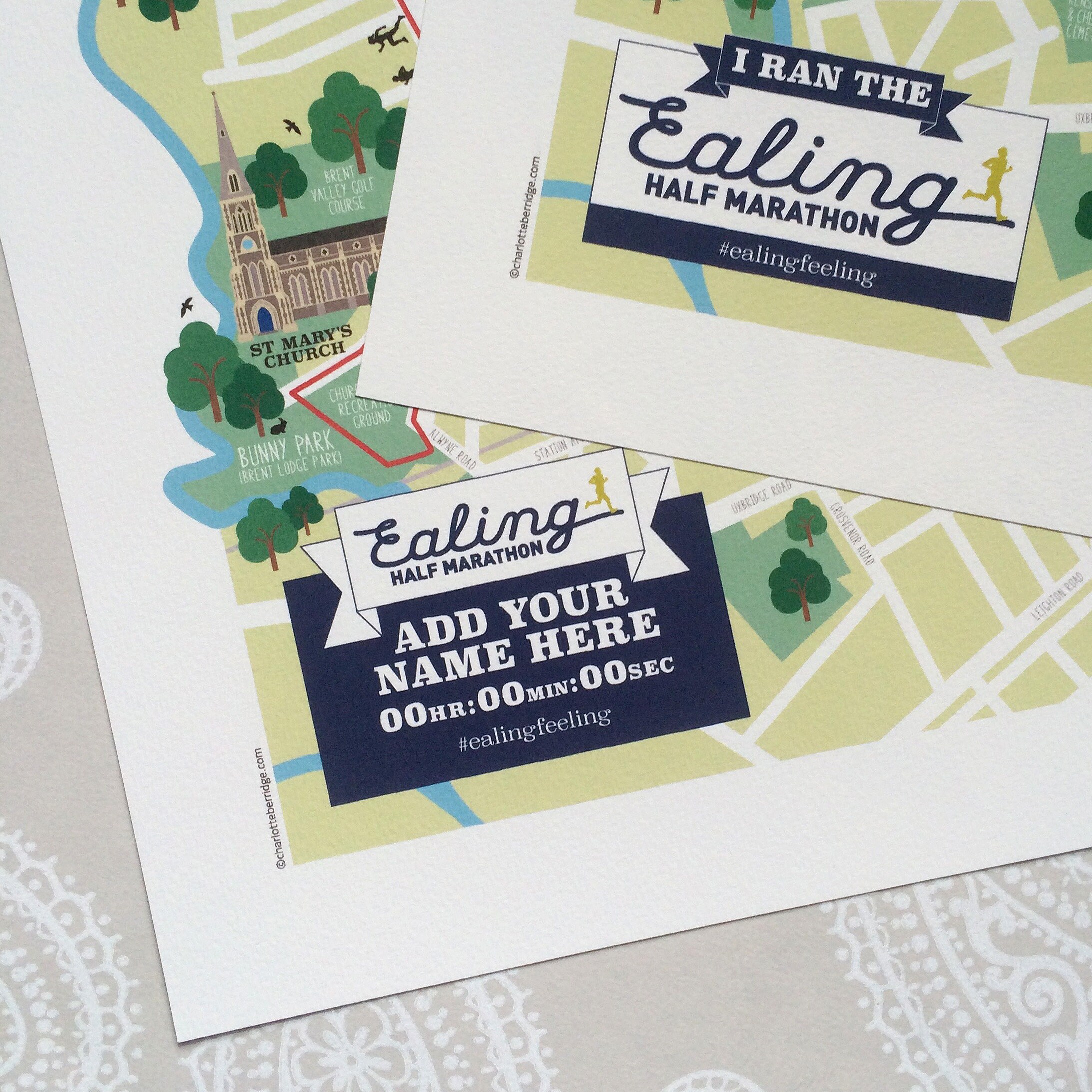 Ealing Half Marathon Illustrated Map Print - Etsy