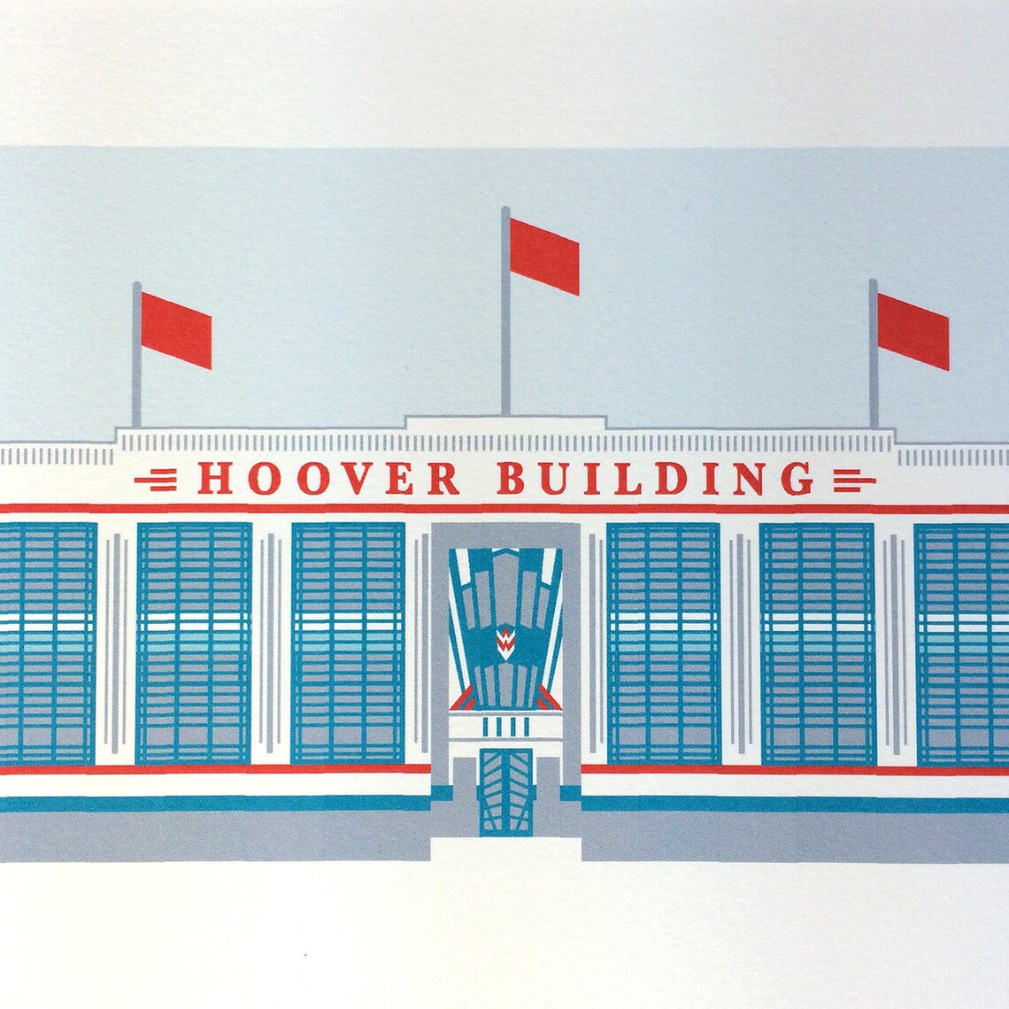Hoover Building Illustrated Print | Etsy