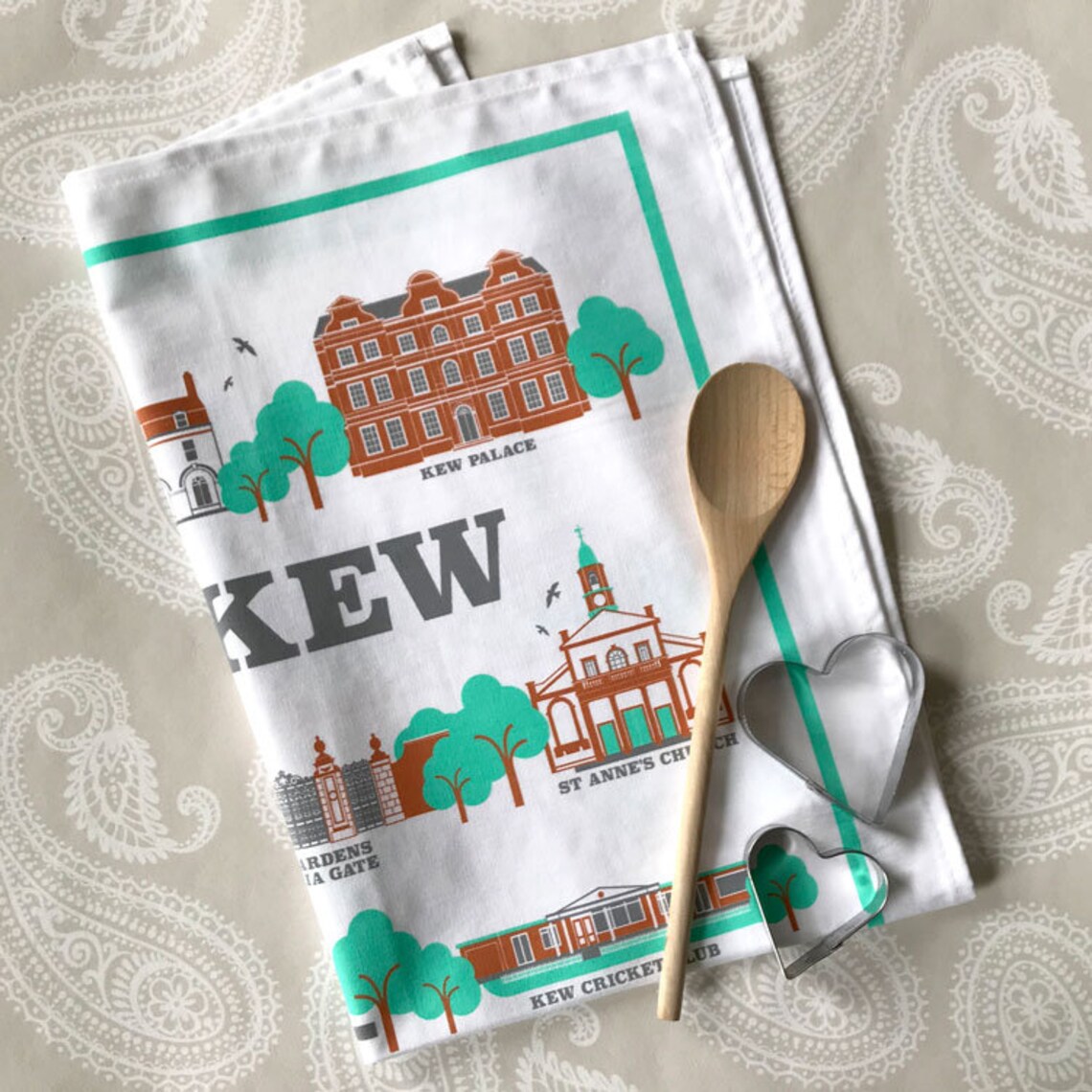 Kew Illustrated Tea Towel - Etsy