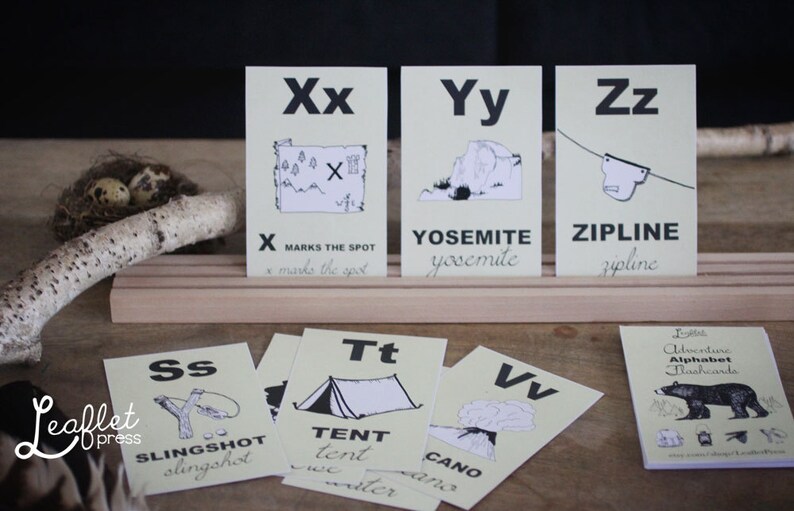 Outdoor Adventure Alphabet DIY Printable Flashcards for Homeschool ...