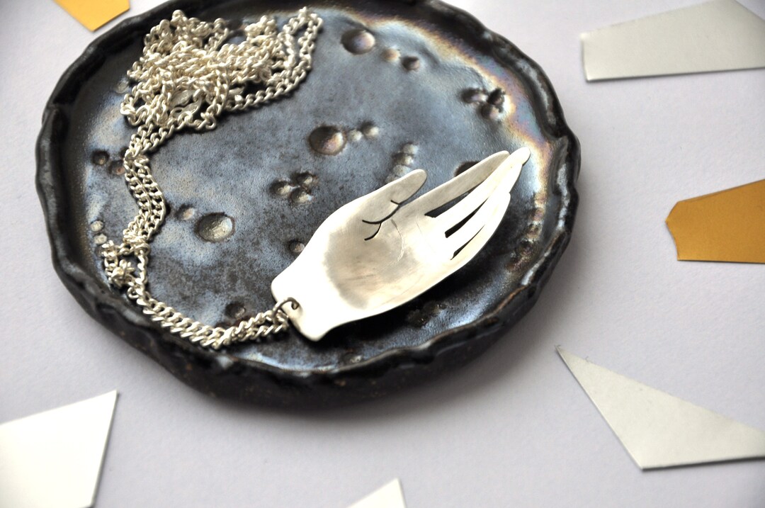 Sterling Silver Hand Amulet Necklace Talisman Palmistry Pendant ...