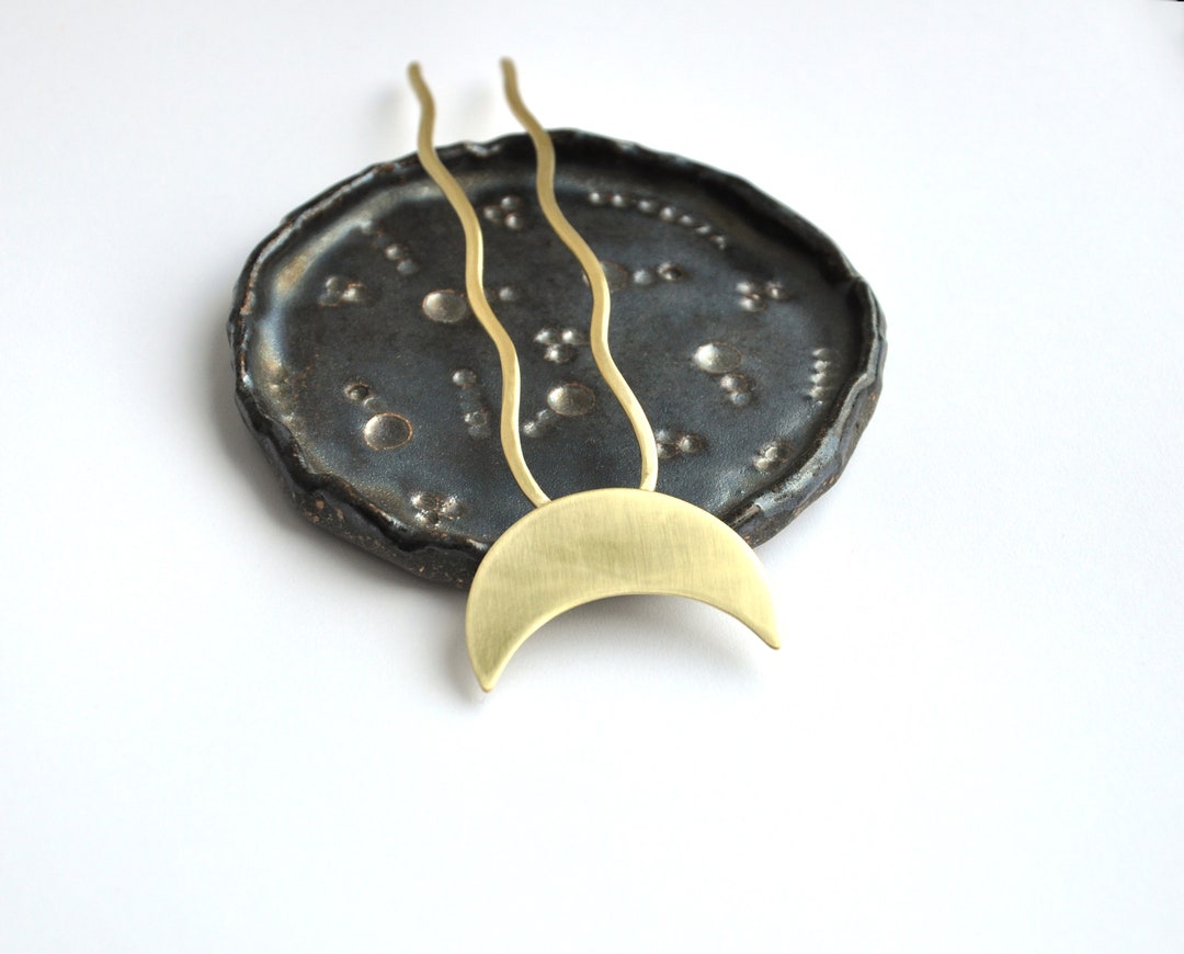 Crescent Moon Hair Accessory Handmade Spring Hair Fork for Thick Hair ...