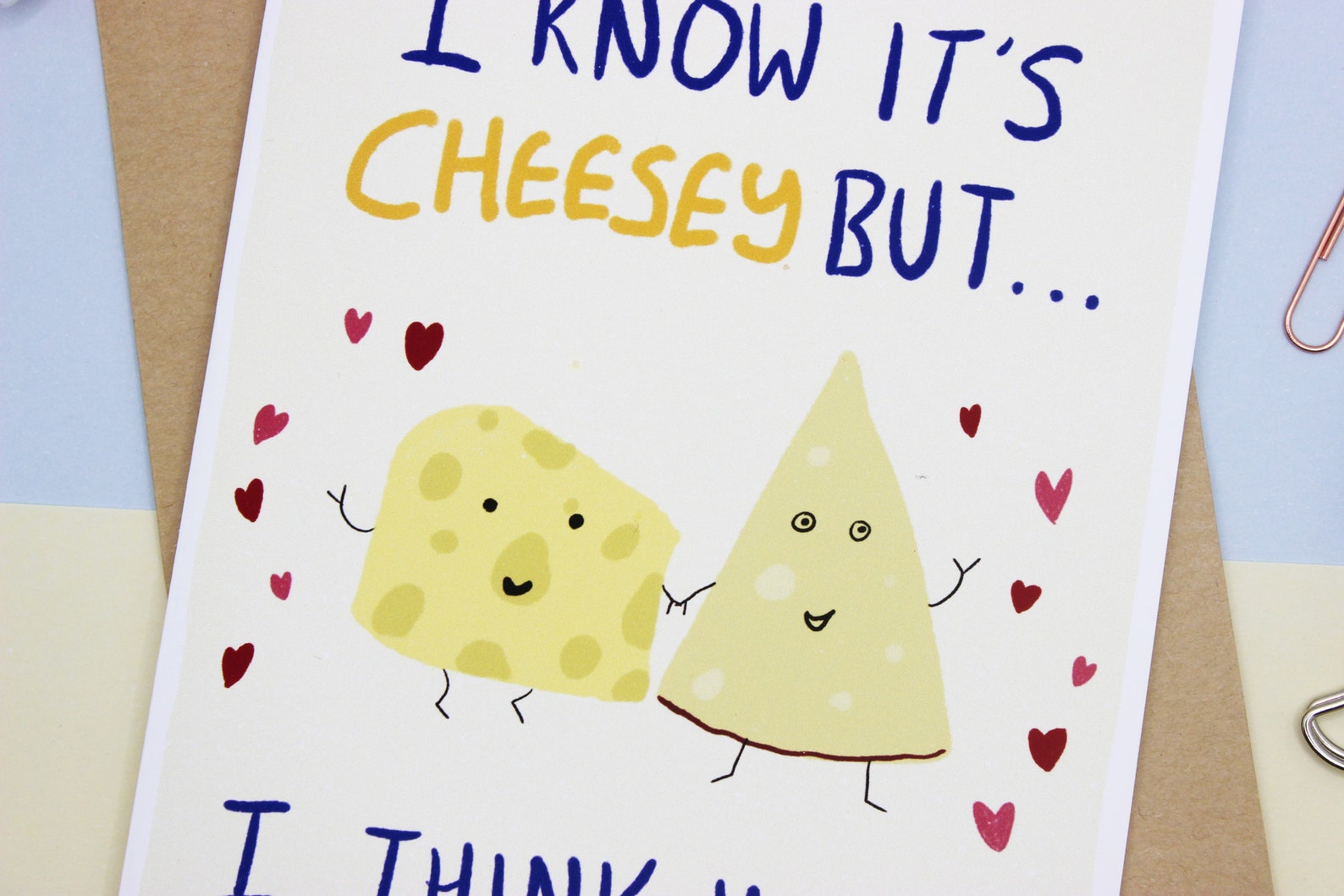 I Know It's Cheesy...but I Think You're Grate! Funny Pun Greeting Card ...