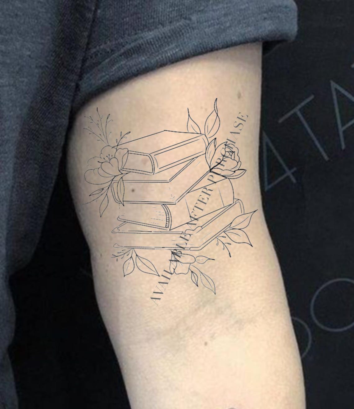 Book Lover Tattoo Concept, Booktok, Tattoo Design, Fine Line, Editable ...
