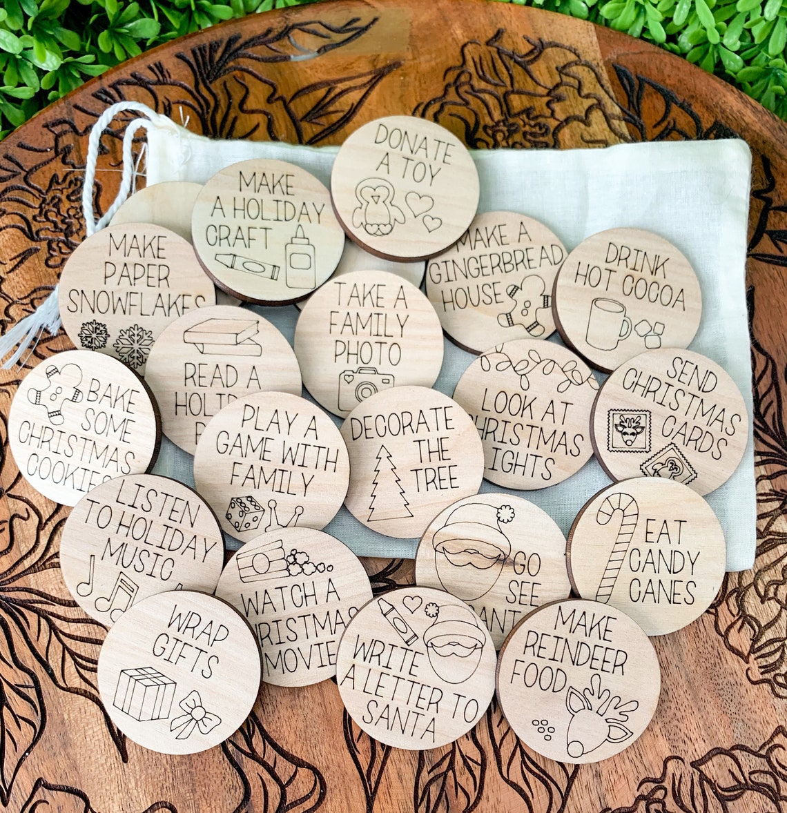 Christmas Bucket List Tokens / Christmas Advent Activities / - Etsy