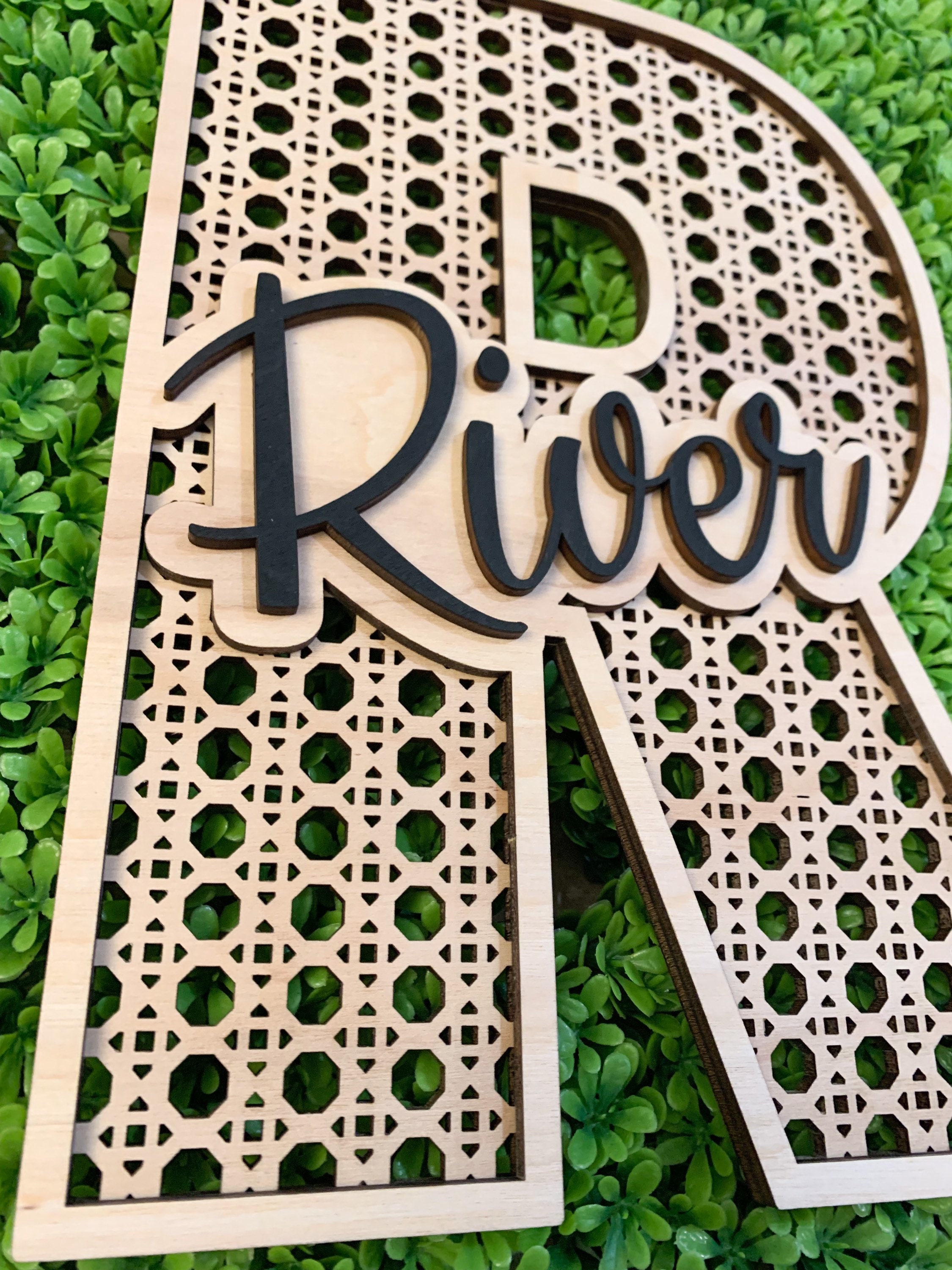 Personalized Rattan Letters / Cane Weave Letters / Family Name - Etsy