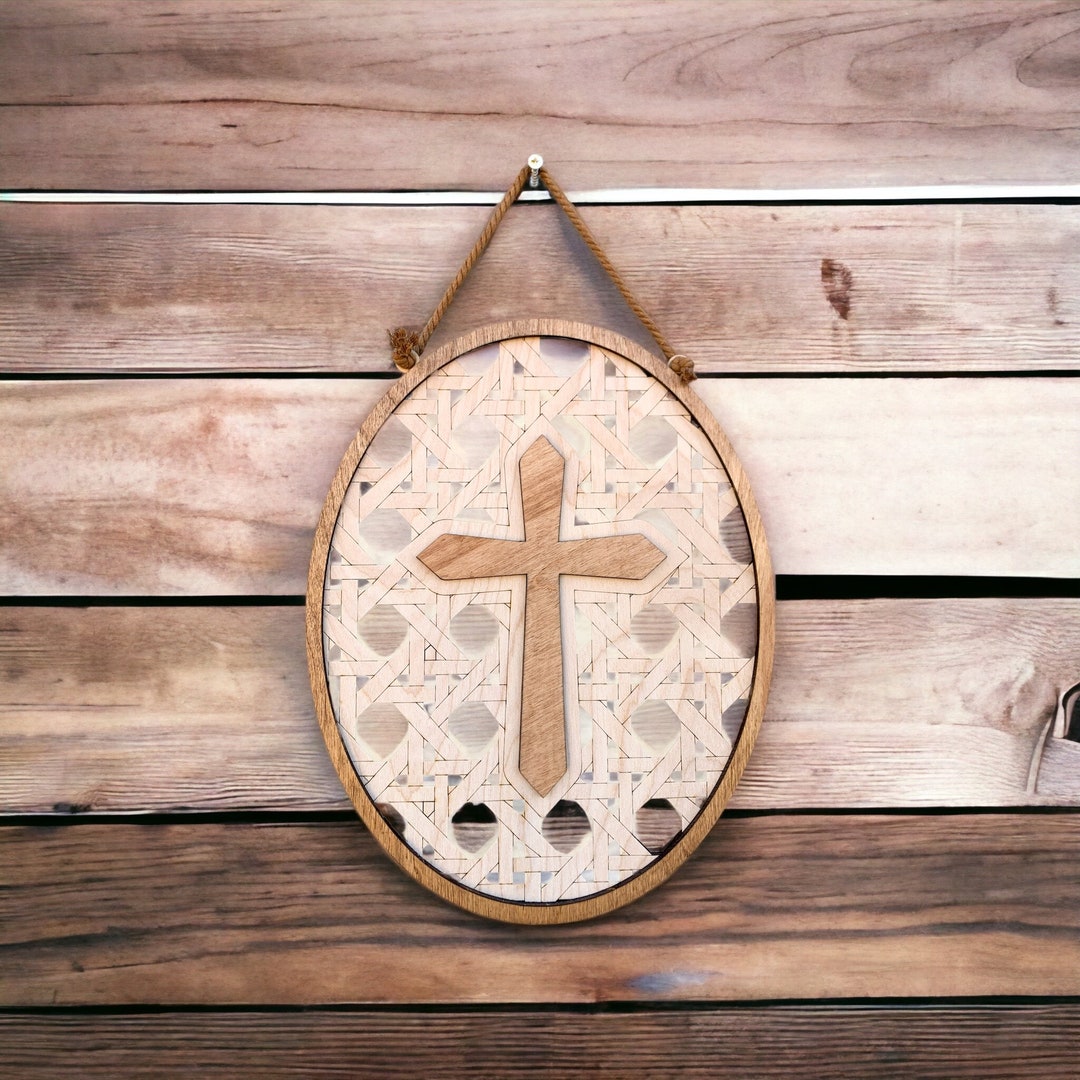 Cross Cane Weave Sign / Jesus / Cross / Rabbit / Cane Weave / Easter ...