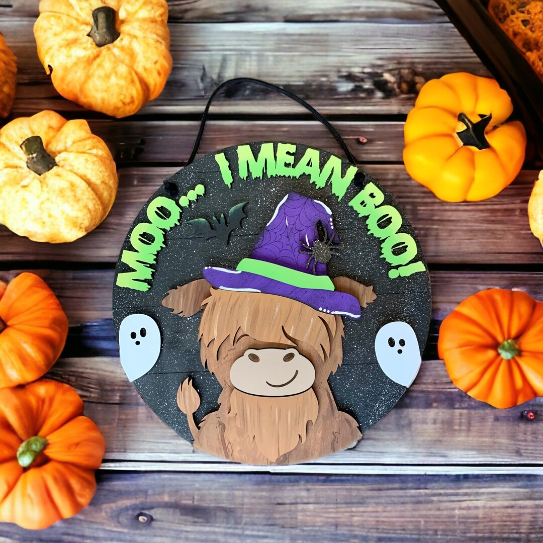 Moo I Mean Boo / Highland Cow / Spooky Halloween / Highland Cow ...