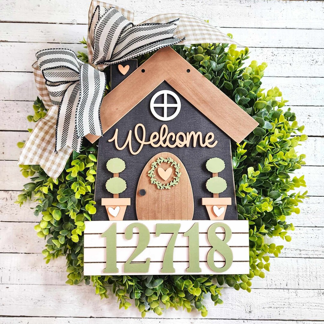 Welcome Home House Number Sign / Project / Wreath / Home / DIY / Front ...