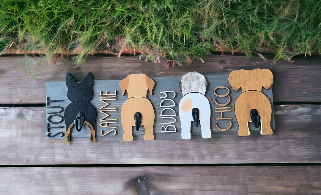 Dog Leash Holder / 4 Dogs / Custom / Dog Gear Storage / Multiple Leash ...