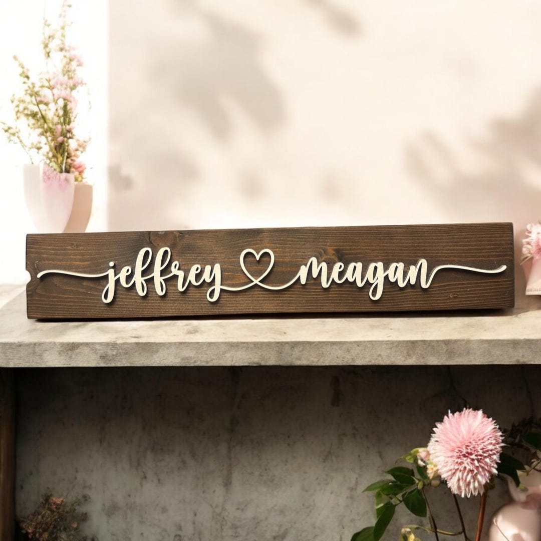 Custom Couples Name Sign / Heart / Valentine's Day / Gift / Anniversary ...