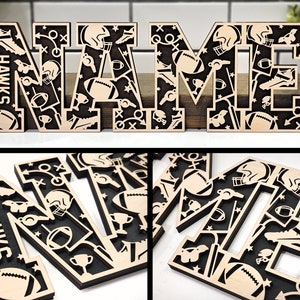 Football Stadium Series Letters & Numbers / Team Spirit / Kids Sports ...