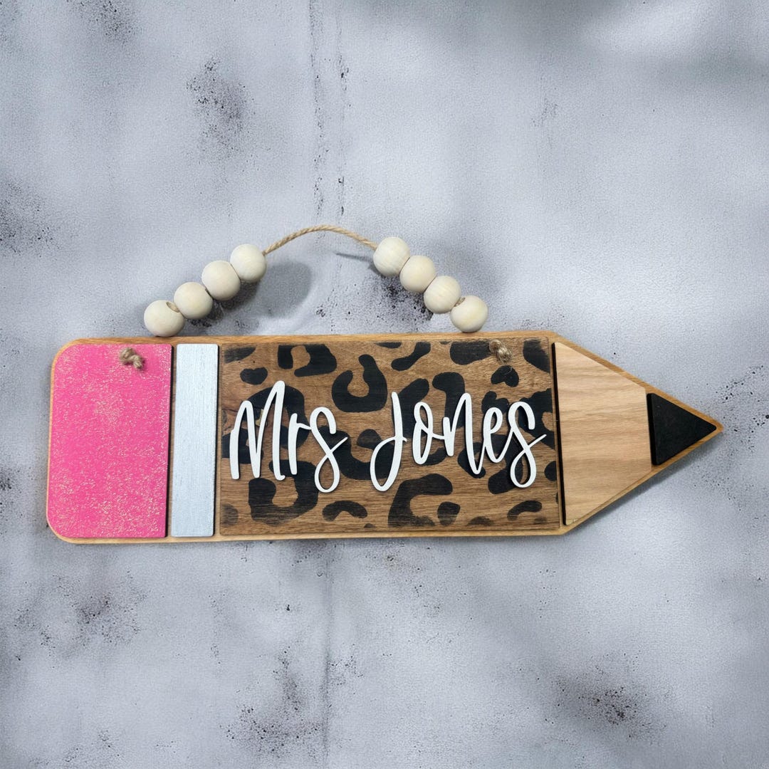 Personalized Teacher Pencil / Teacher Sign / Cheetah / DIY / Pencil ...