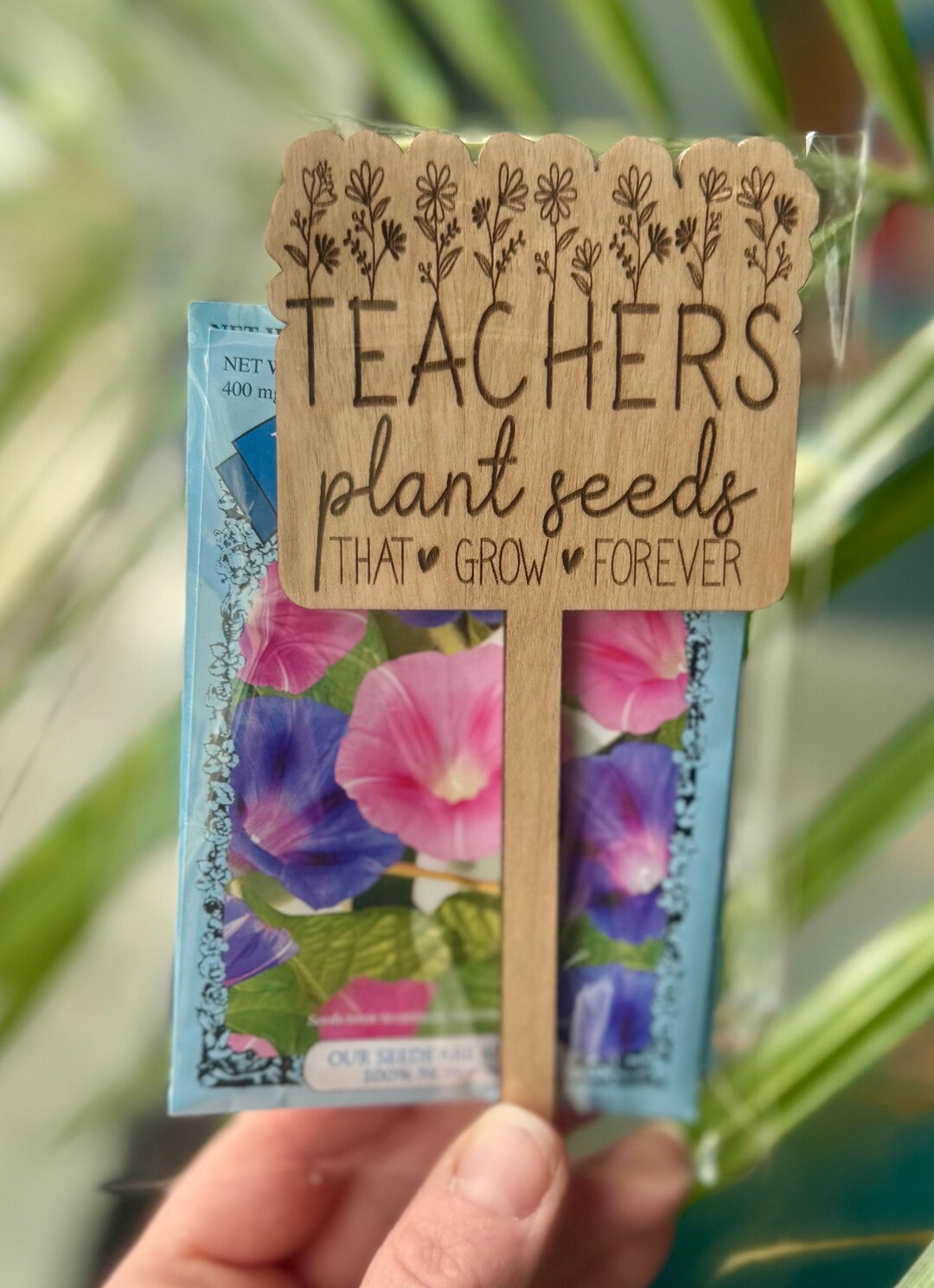 Teacher Plant Stake / Seeds / Teacher Gift / Flowers / Floral ...