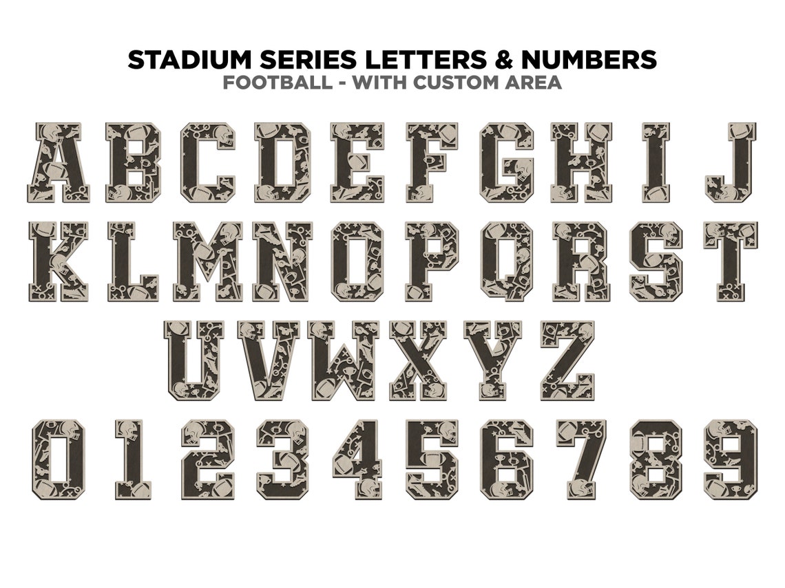 Football Stadium Series Letters & Numbers / Team Spirit / Kids Sports ...