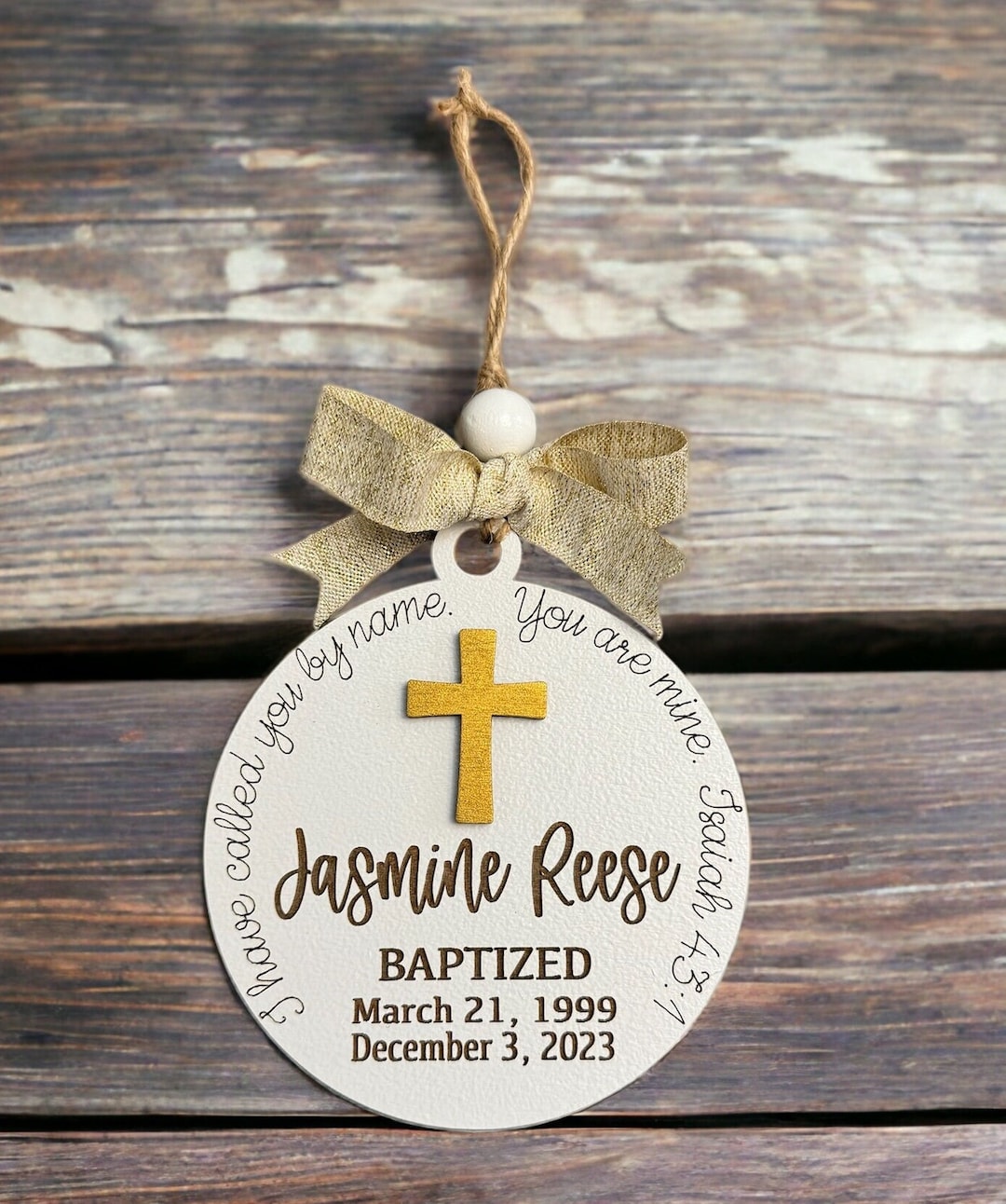 Custom Baptism Ornament / Christmas Ornament / Sentimental / Gift ...