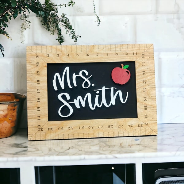 Teacher Ruler Sign - Etsy