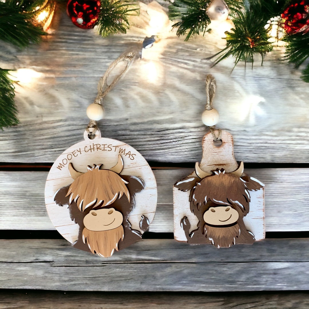 Highland Cow Christmas Ornament / Ornaments / Mooey Christmas ...