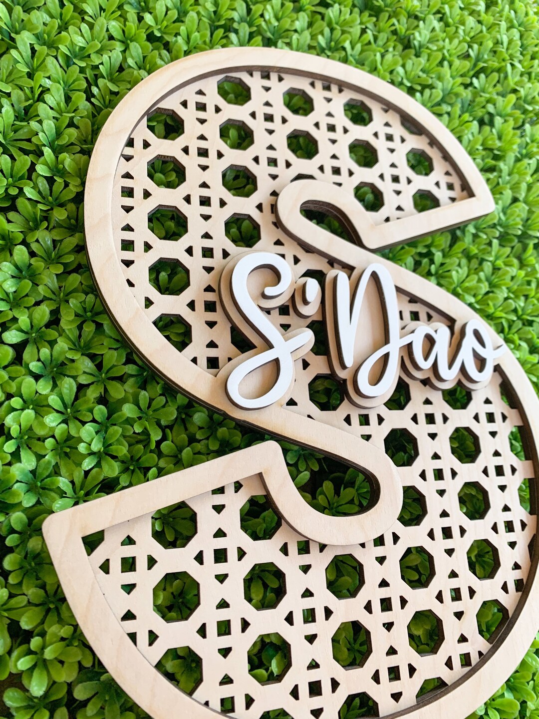 Personalized Rattan Letters / Cane Weave Letters / Family Name ...