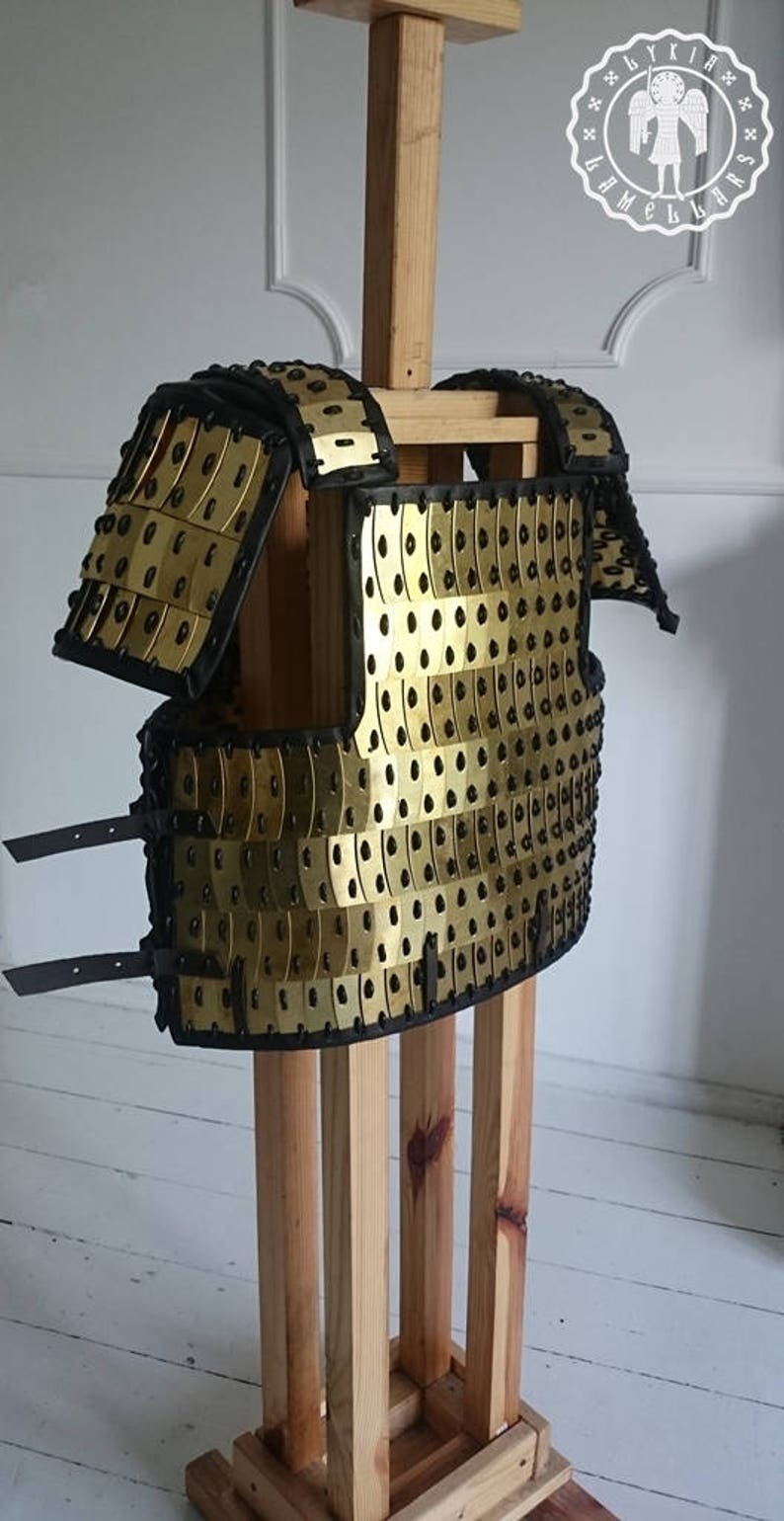 Lamellar brass armour with sleeves 2 | Etsy