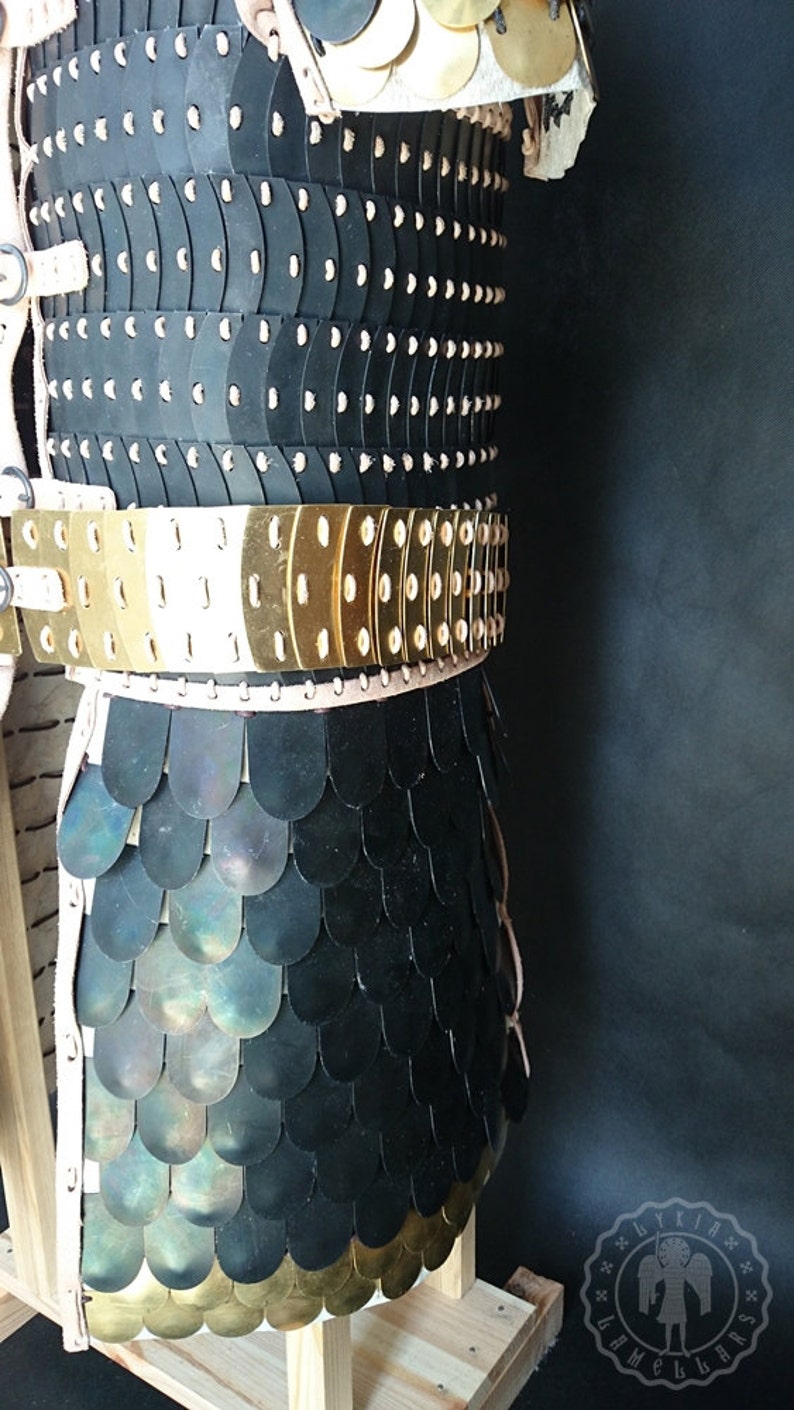 Long Lamellar Scale Armor Brass and Black Steel | Etsy