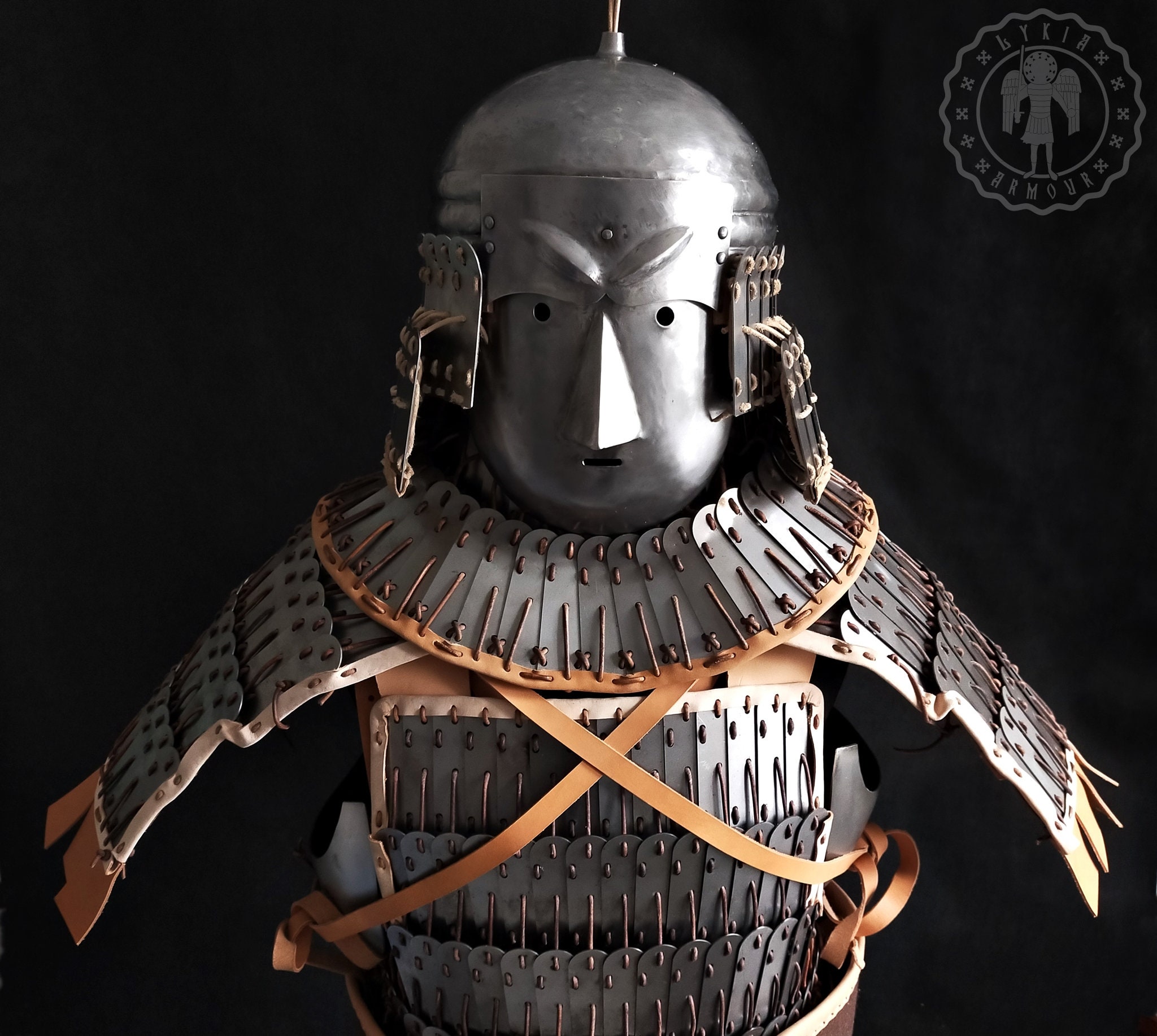 Full Set. Mongol/ Jurchen Lamellar + Helmet + Face Protection ...