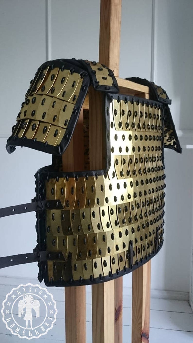 Lamellar brass armour with sleeves 2 | Etsy