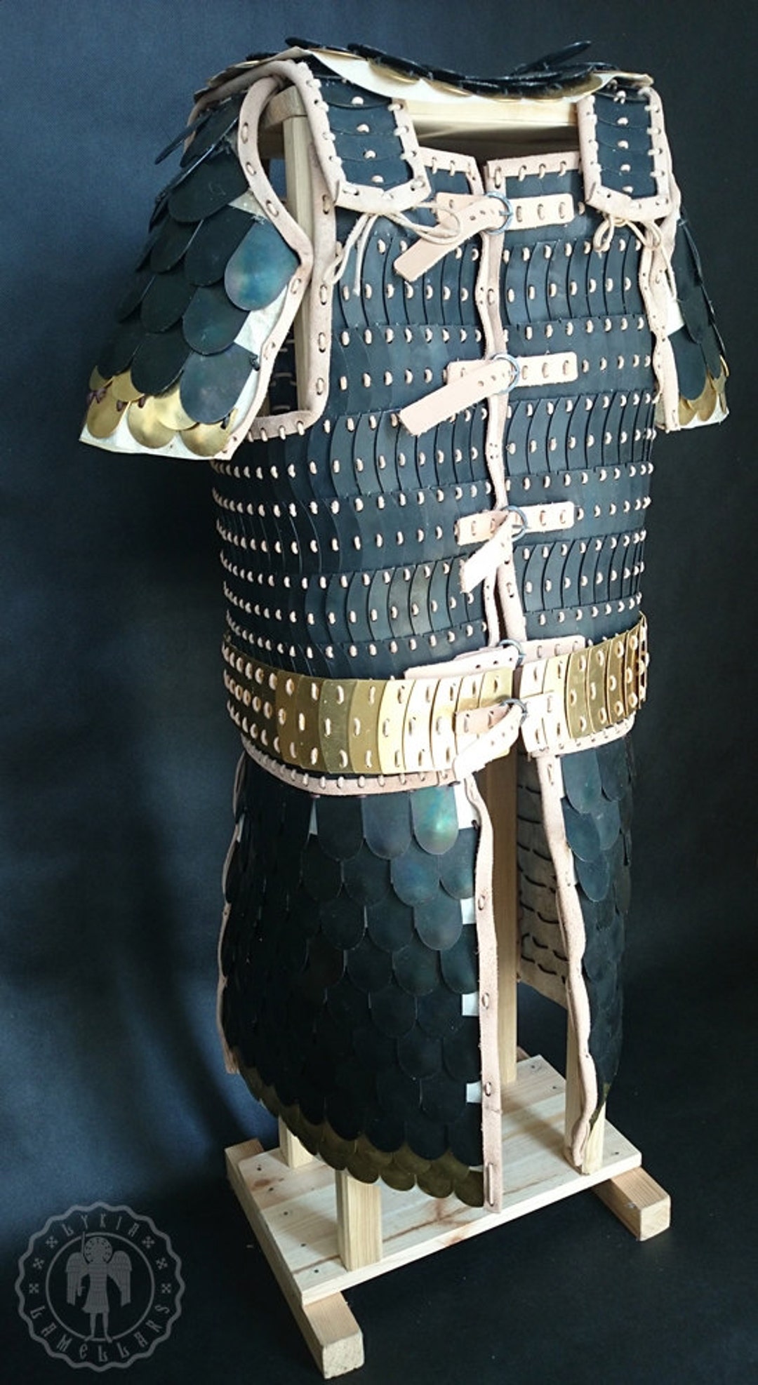 Long Lamellar Scale Armor, Brass and Black Steel - Etsy