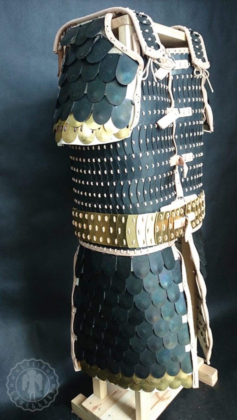 Long Lamellar Scale Armor Brass and Black Steel | Etsy