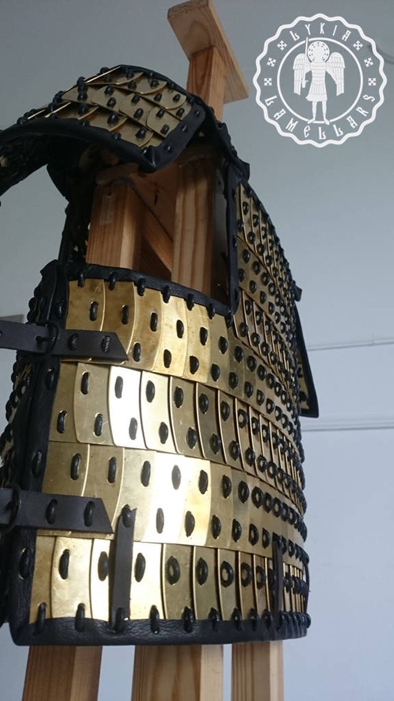 Lamellar brass armour with sleeves 2 | Etsy