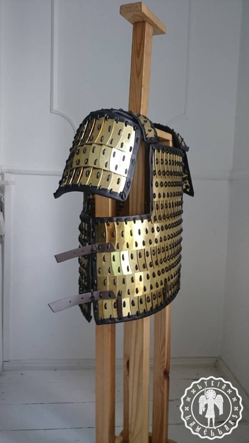 Lamellar brass armour with sleeves 2 | Etsy
