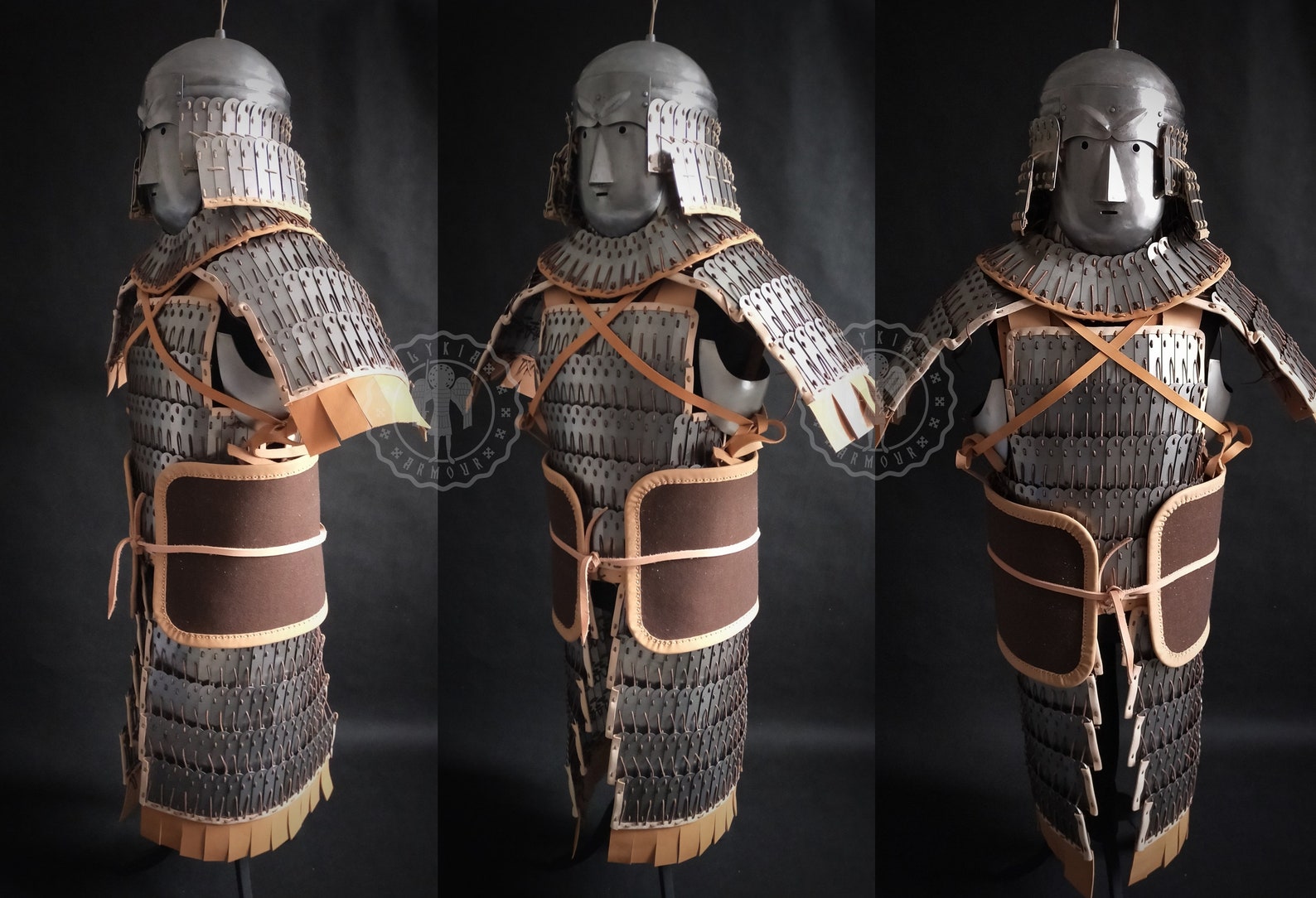 Full Set. Mongol/ Jurchen Lamellar + Helmet + Face Protection ...